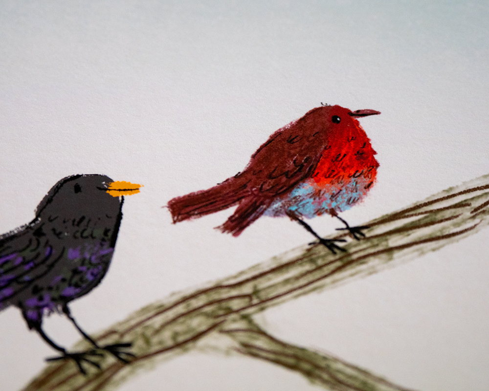 Four Little Birds Art Print - Signed » Muddy Publishing