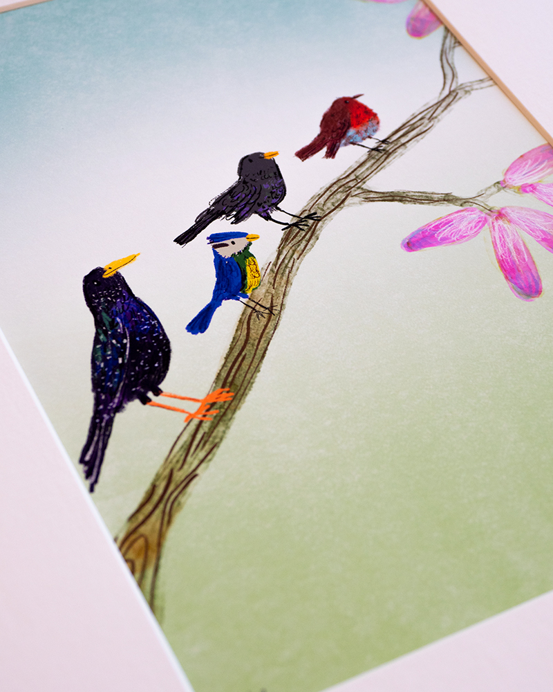 Four Little Birds Art Print - Signed » Muddy Publishing