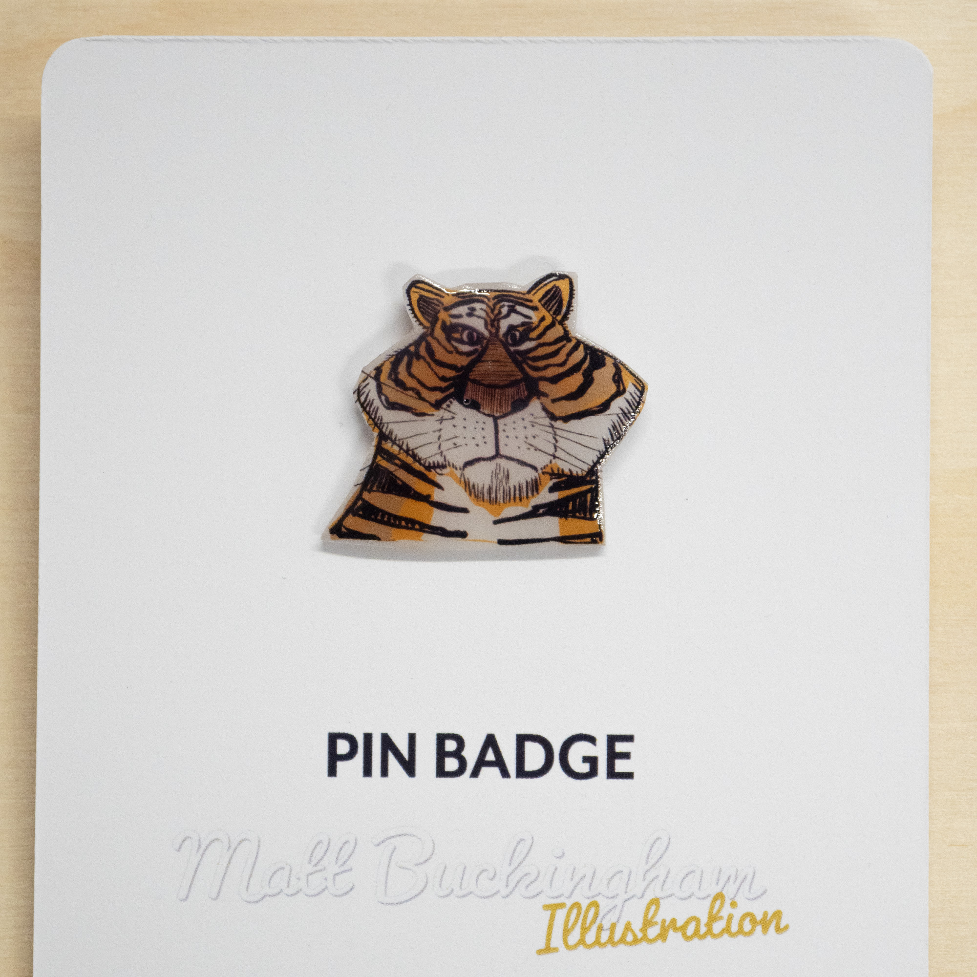 Illustrated Tiger Pin Badge » Muddy Publishing