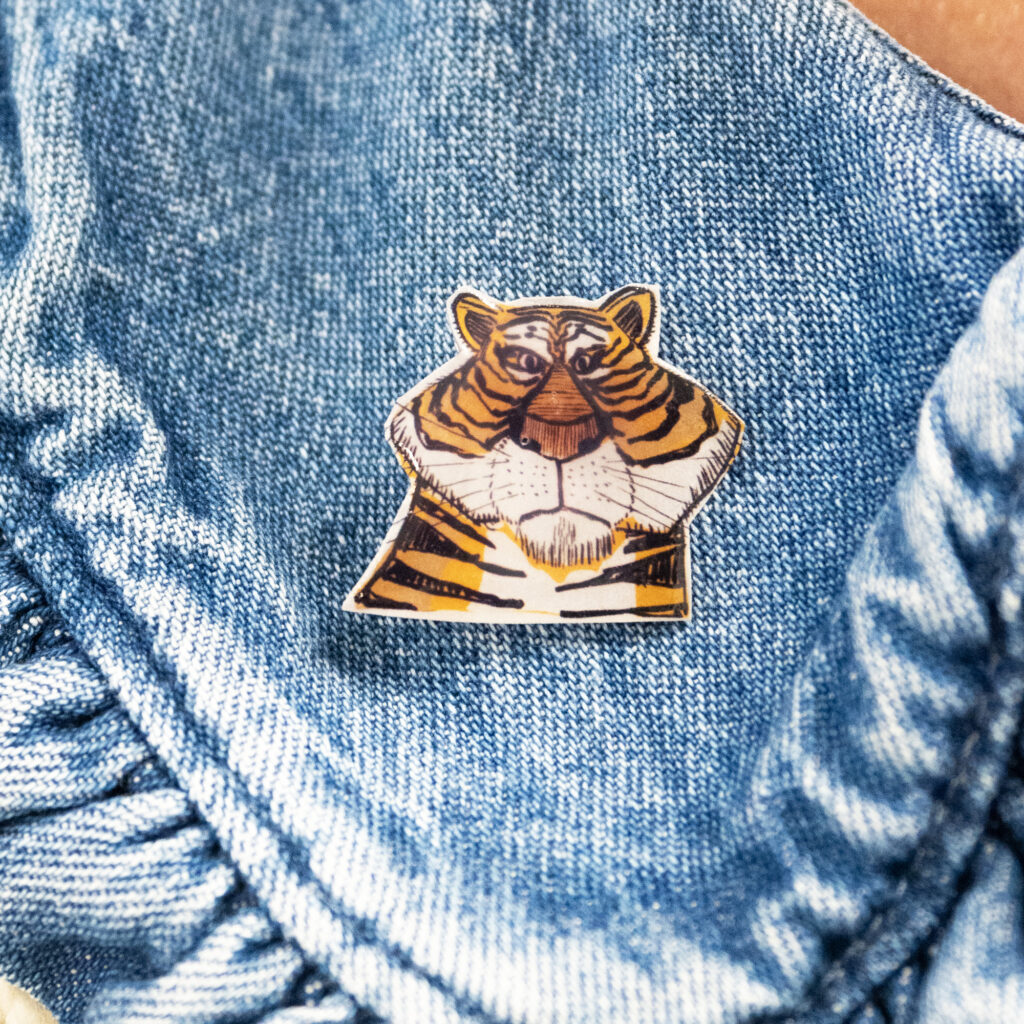 Illustrated Tiger Pin Badge » Muddy Publishing